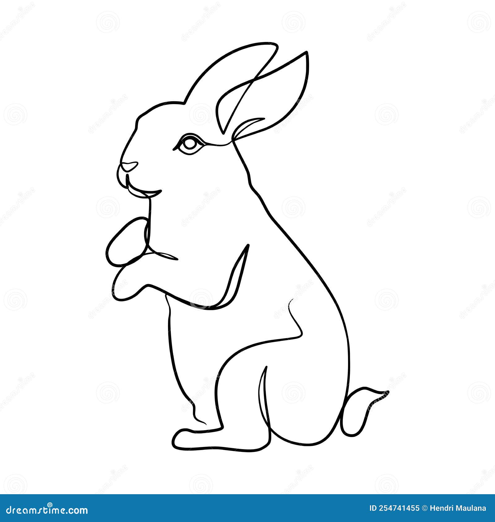 Bunny Rabbit Continuous Line Art Drawing Stock Vector - Illustration of ...