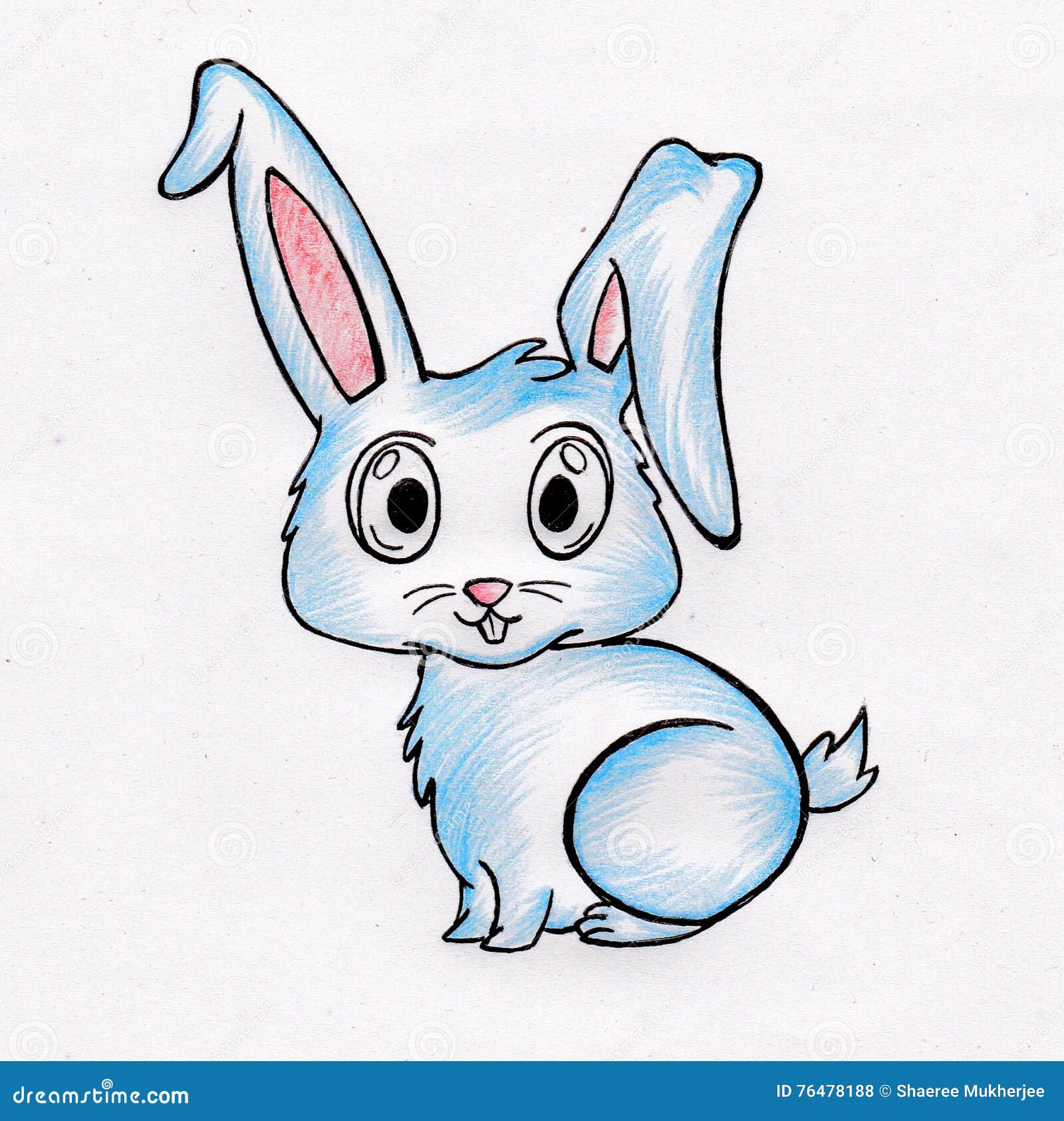 Bunny Rabbit Drawing stock illustration. Illustration of vibrant - 76478188
