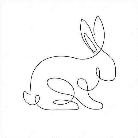 Bunny rabbit line art icon stock vector. Illustration of contour ...