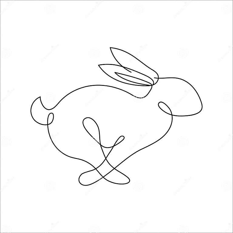 Bunny rabbit line art icon stock vector. Illustration of easter - 272688868
