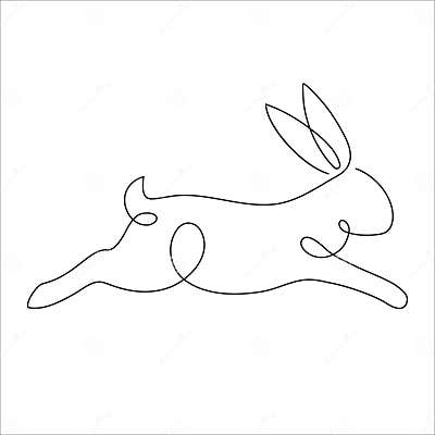 Bunny rabbit line art icon stock vector. Illustration of contour ...