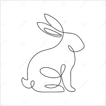 Bunny rabbit line art icon stock vector. Illustration of outline ...