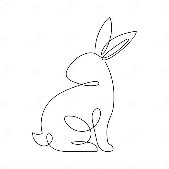 Bunny rabbit line art icon stock vector. Illustration of sketch - 272688890