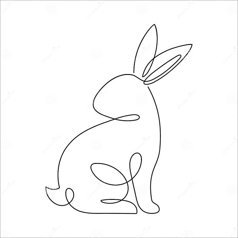 Bunny rabbit line art icon stock vector. Illustration of sketch - 272688890