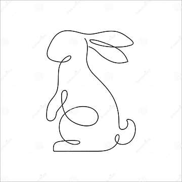 Bunny rabbit line art icon stock vector. Illustration of logo - 272688899