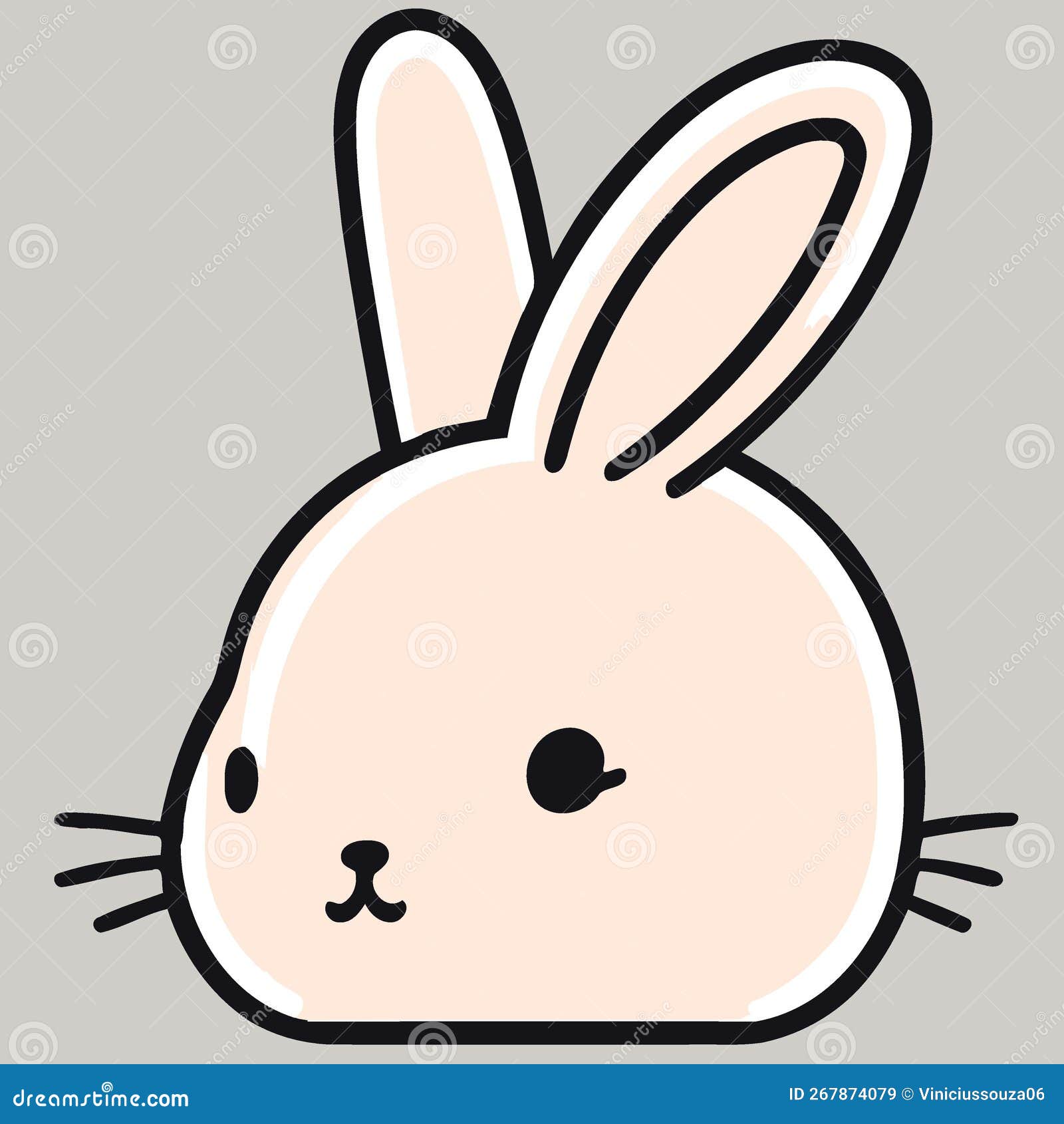 Bunny Rabbit Mammal Animal Head Stock Vector - Illustration of face ...