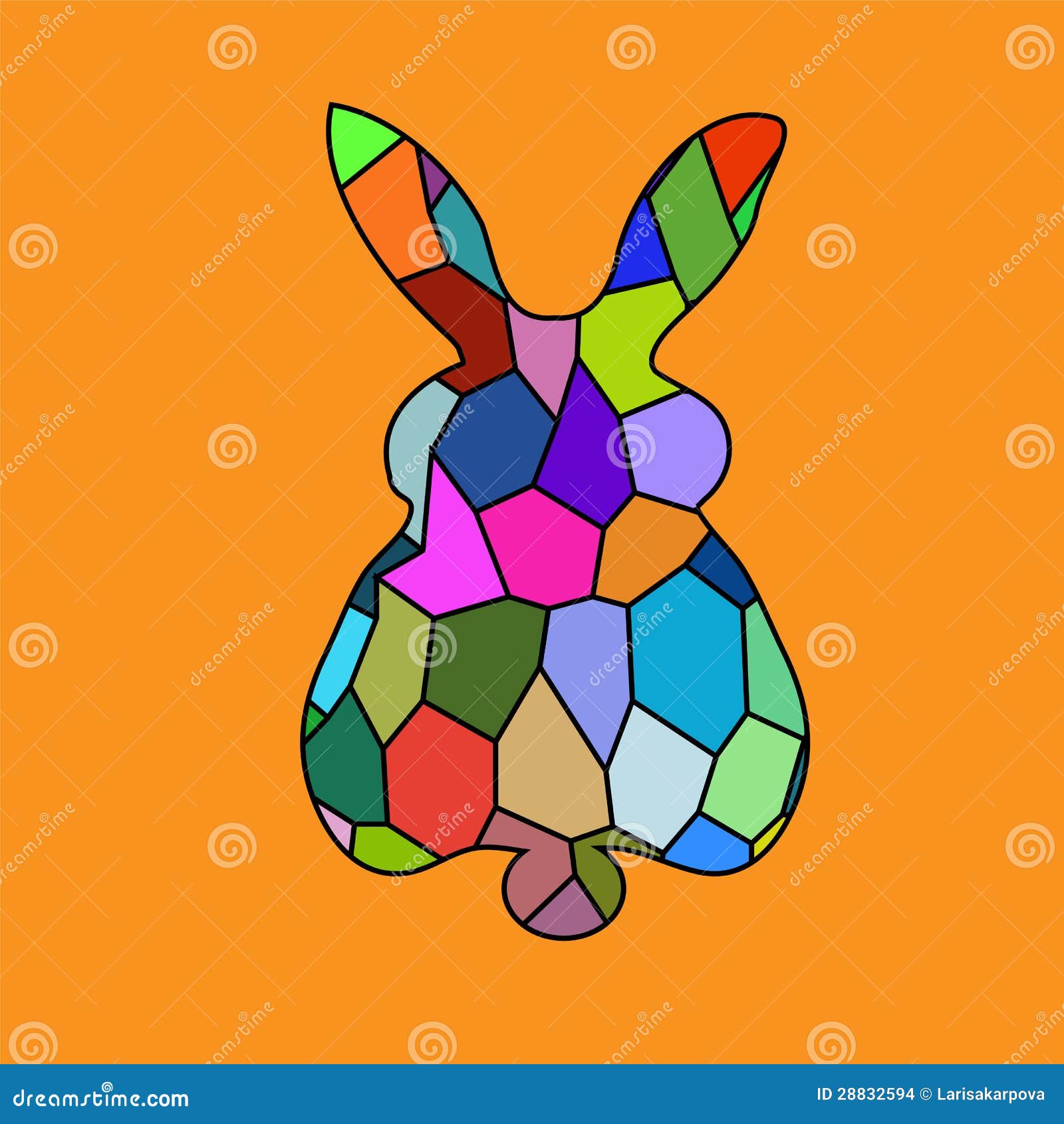 Bunny Rabbit Portrait Mosaic Bright Colorful Stock Vector ...