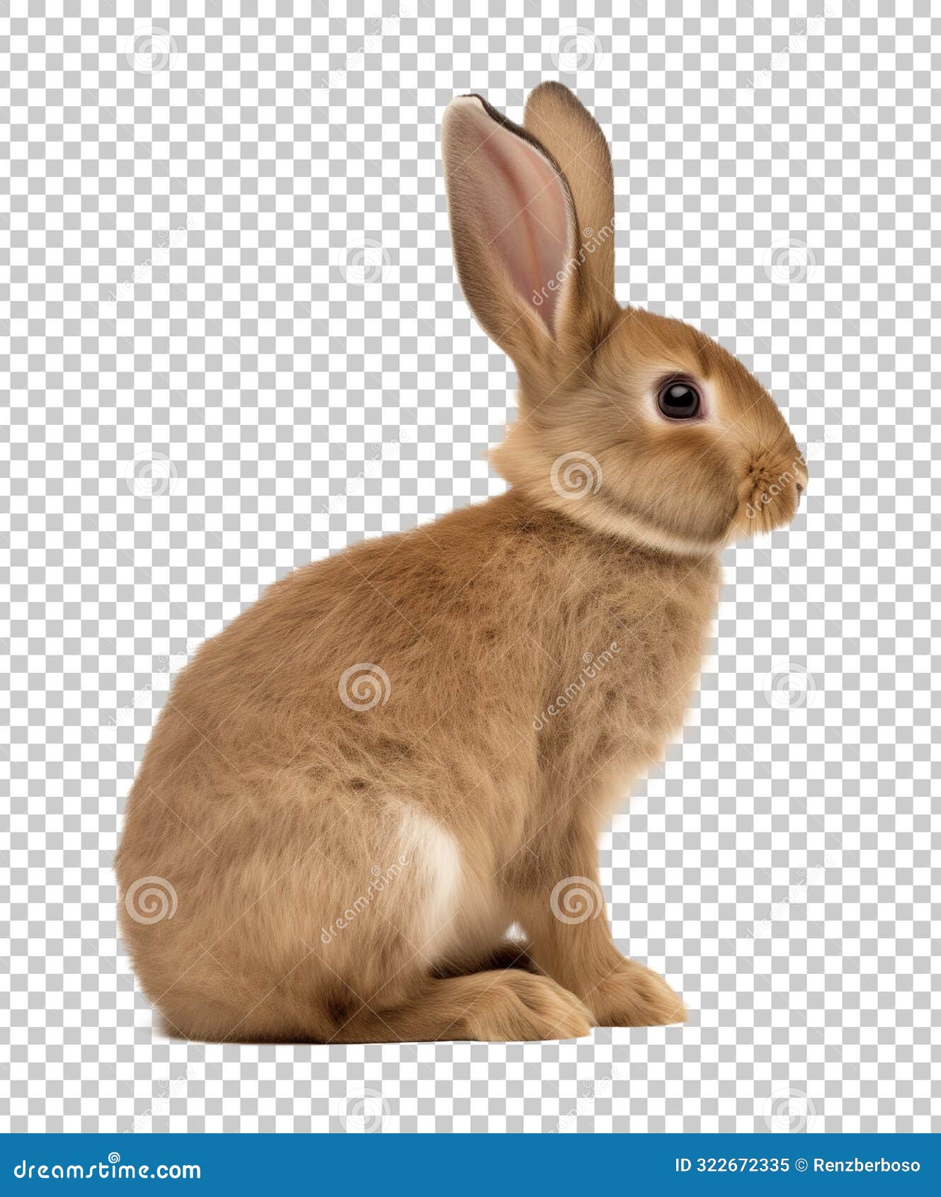 Bunny Rabbit Side View Isolated on Transparent Background PNG Stock ...
