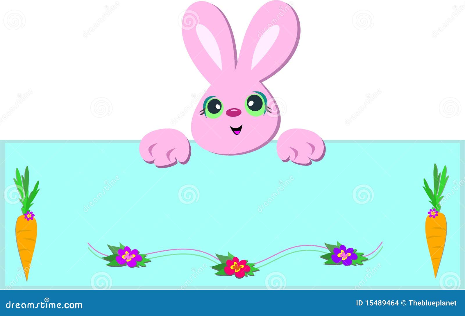 Bunny Rabbit Sign stock vector. Illustration of flowers - 15489464
