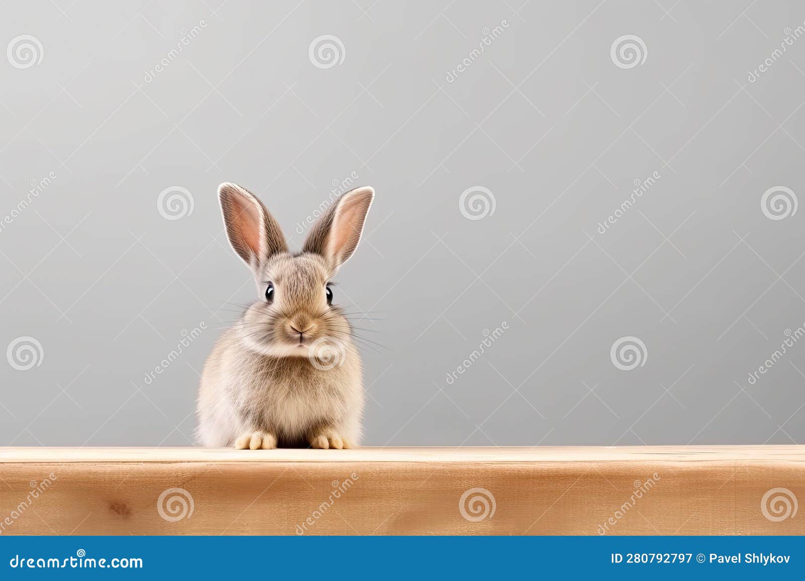 Bunny Rabbit Sitting in Front of Wall with Copy Space Stock ...
