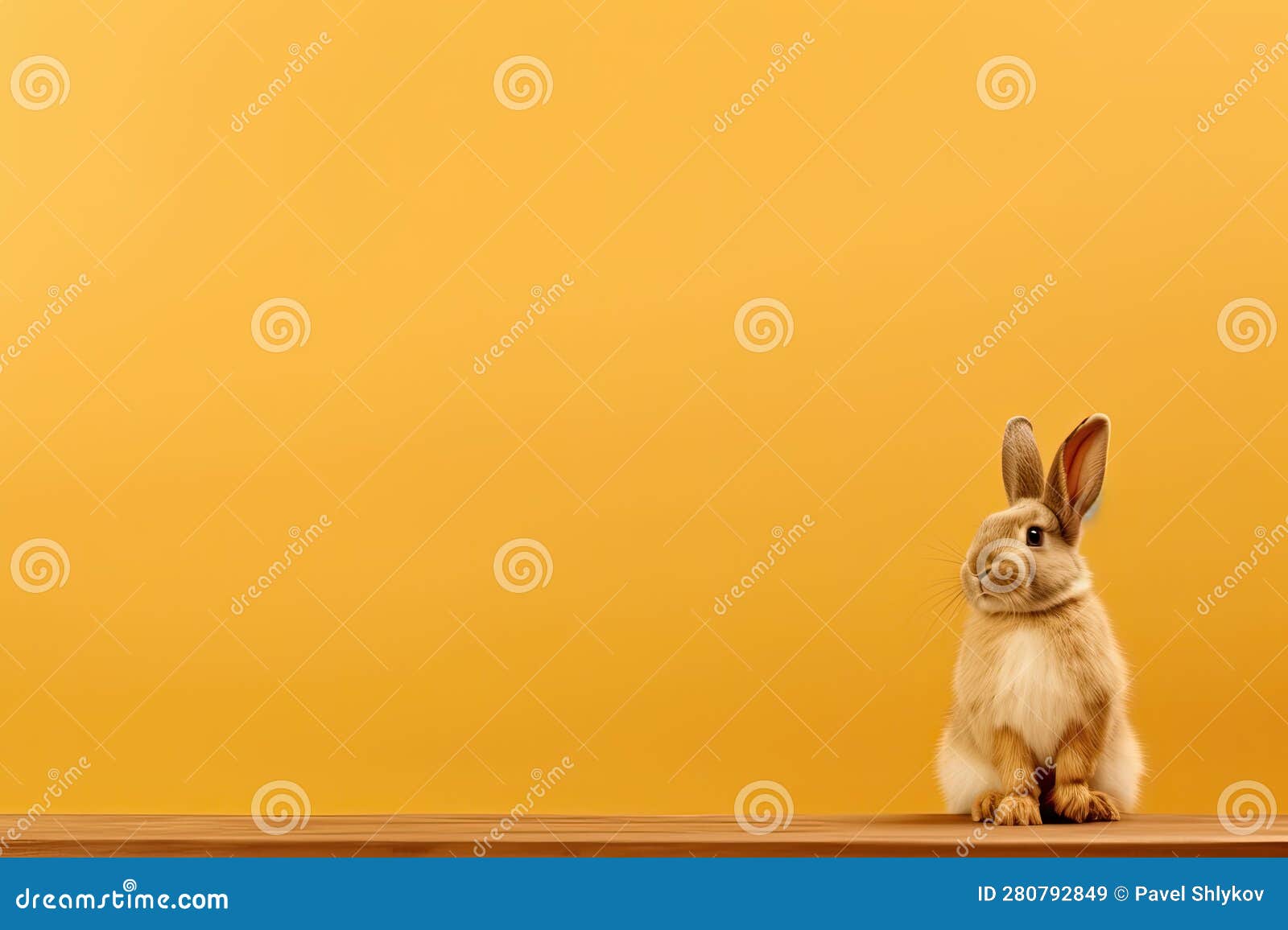 Bunny Rabbit Sitting in Front of Wall with Copy Space Stock ...