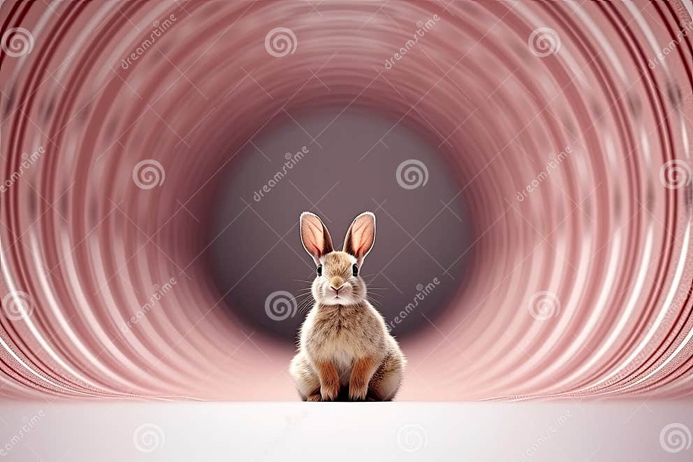 Bunny Rabbit Sitting in Front of Wall with Copy Space Stock ...