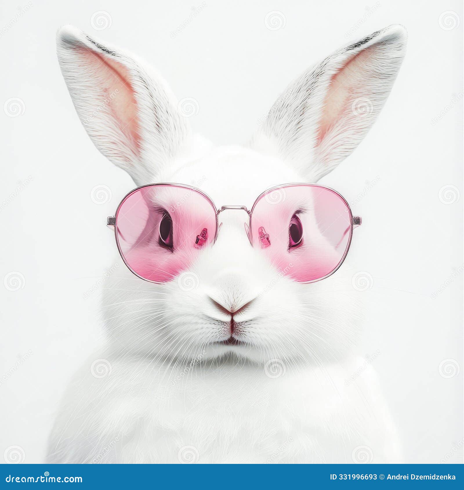 Bunny Rabbit Wearing Pink Sunglasses on Transparent Background Stock ...