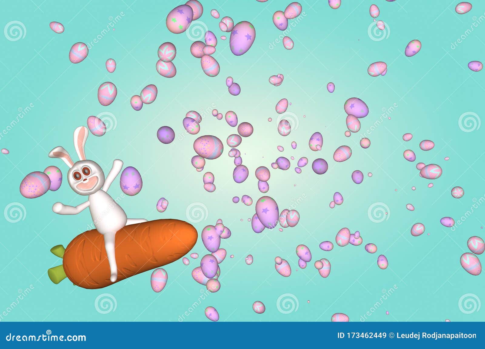 Bunny Racing Carrot with Easter Egg Background , Concept : HAPPY ...