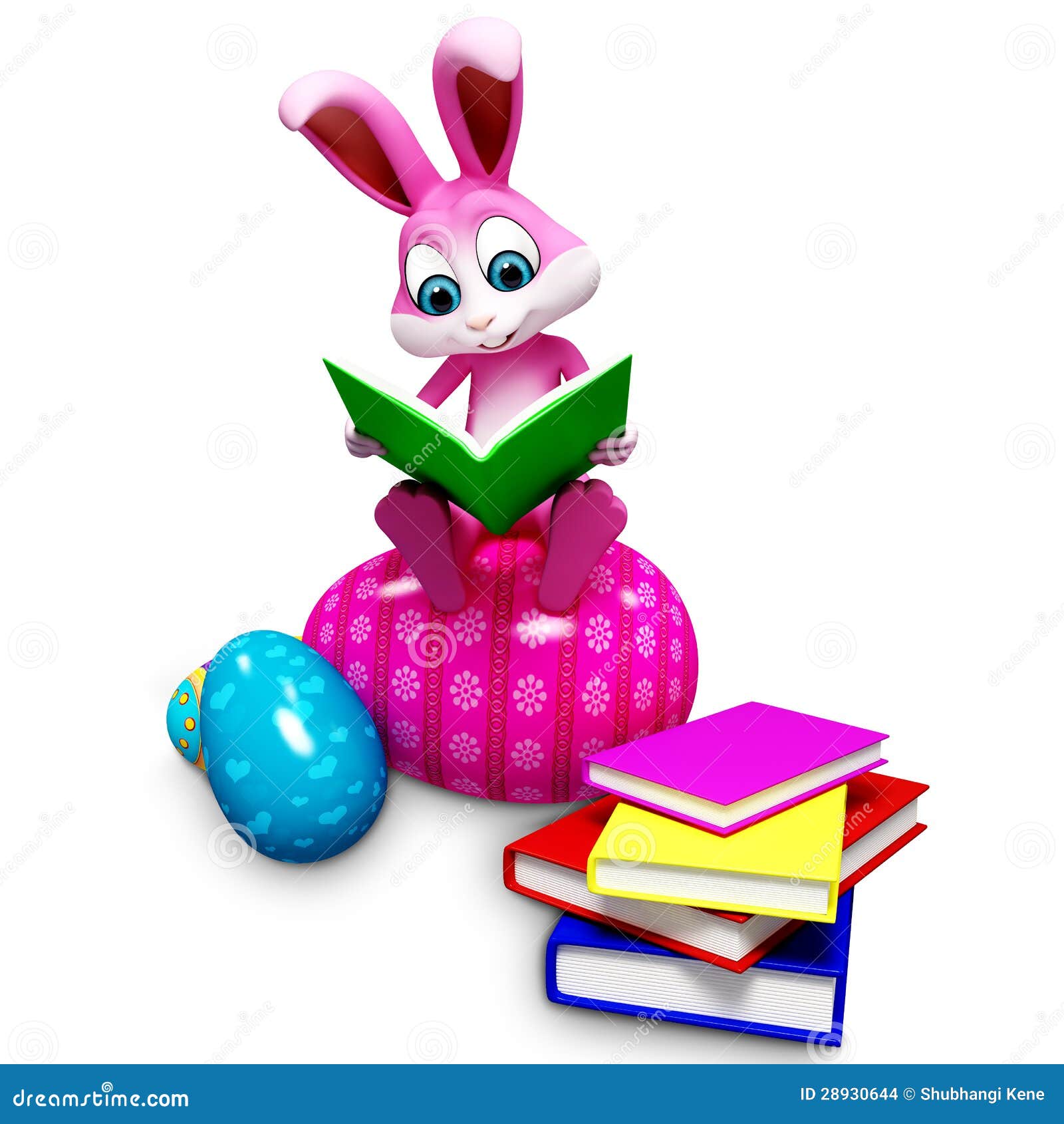 Bunny reading book stock illustration. Illustration of reading - 28930644