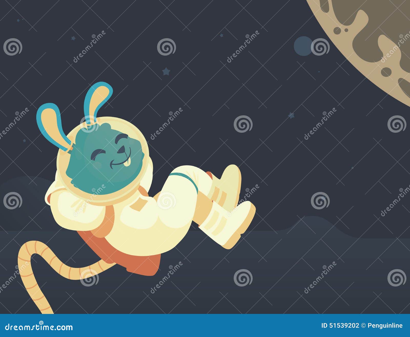 Astronaut Chilling On The Planet Illustration Cartoon Vector ...