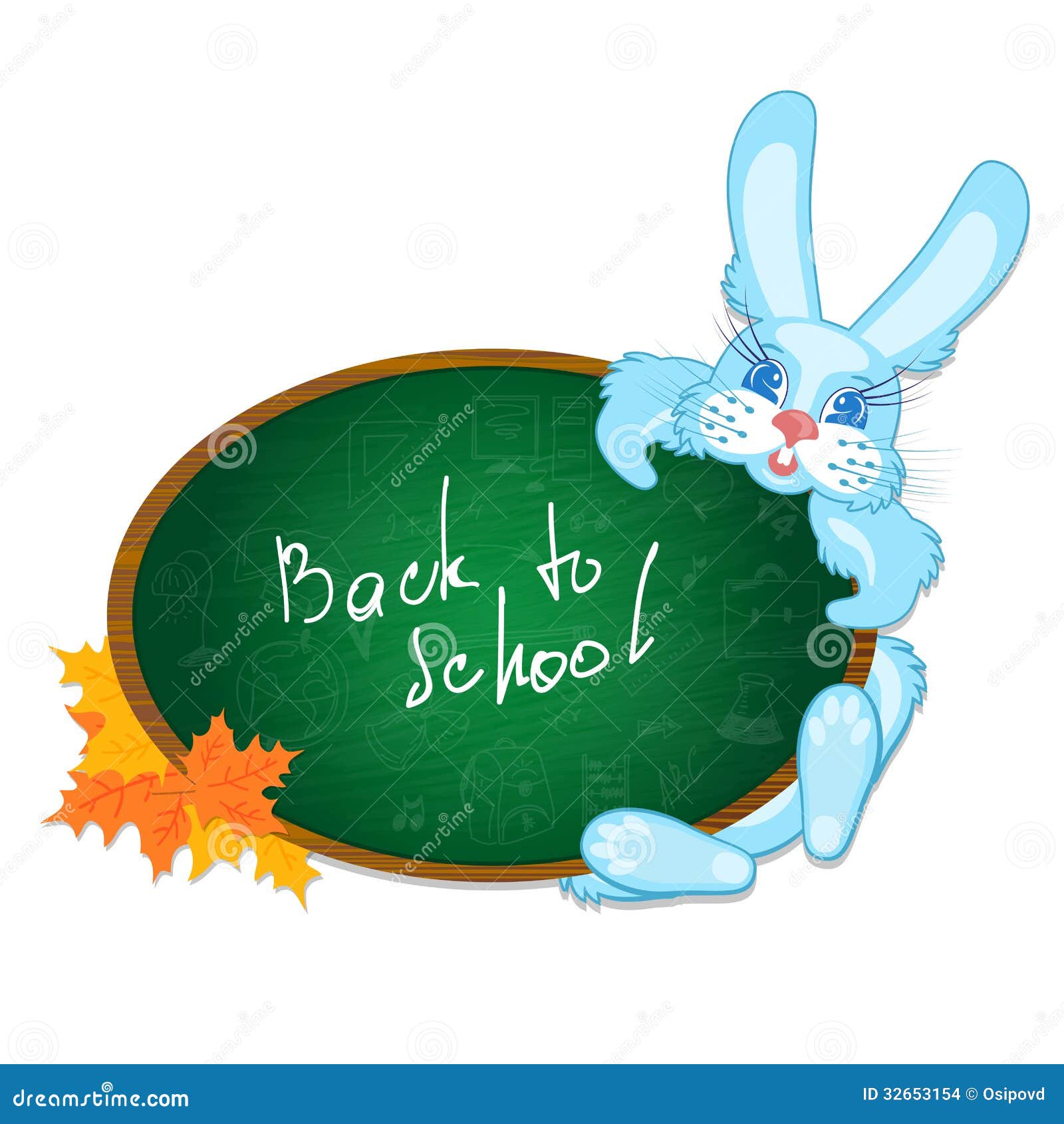 Bunny and the school board stock vector. Illustration of college - 32653154