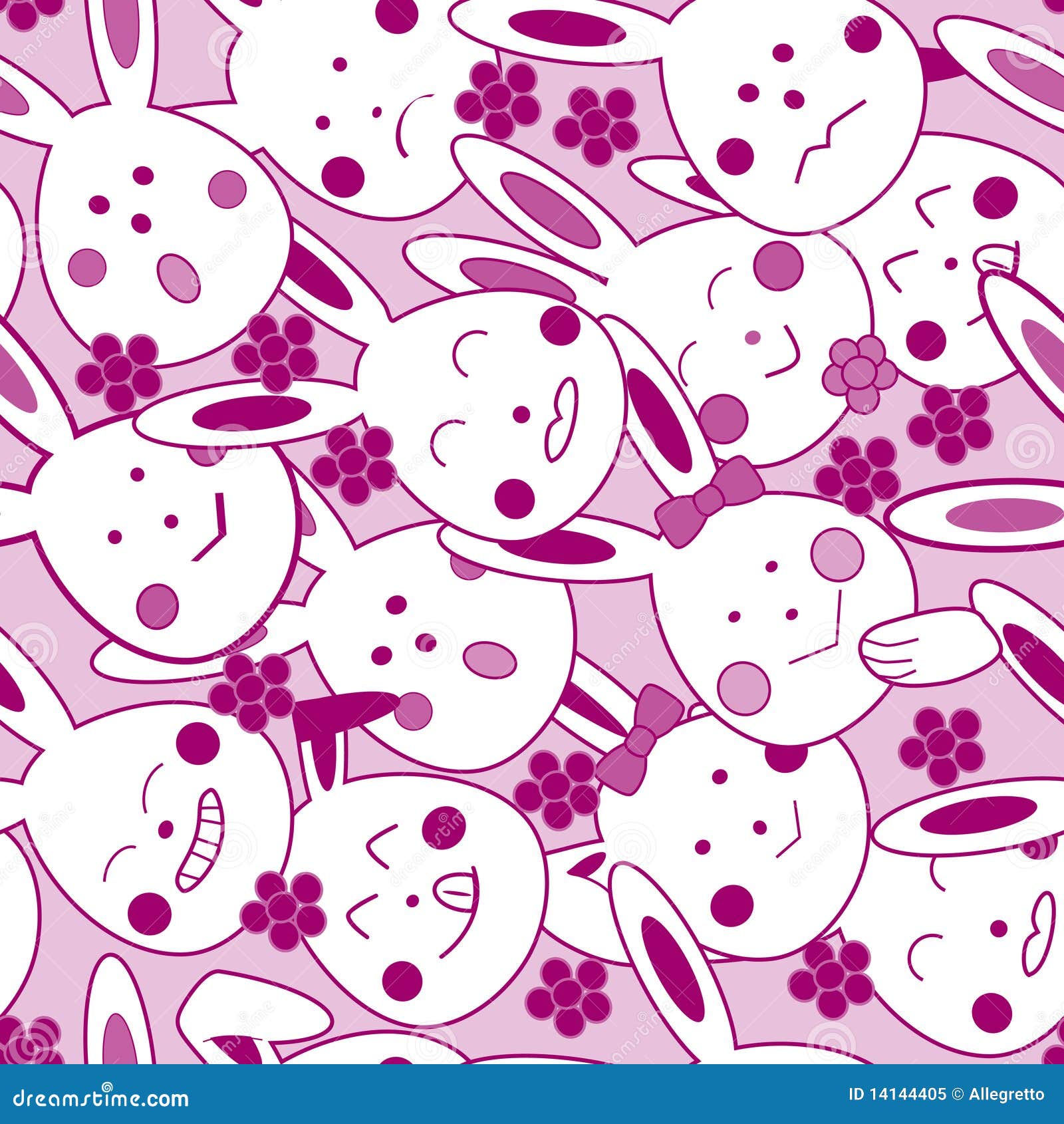 Bunny Seamless Pattern stock illustration. Illustration of hare - 14144405