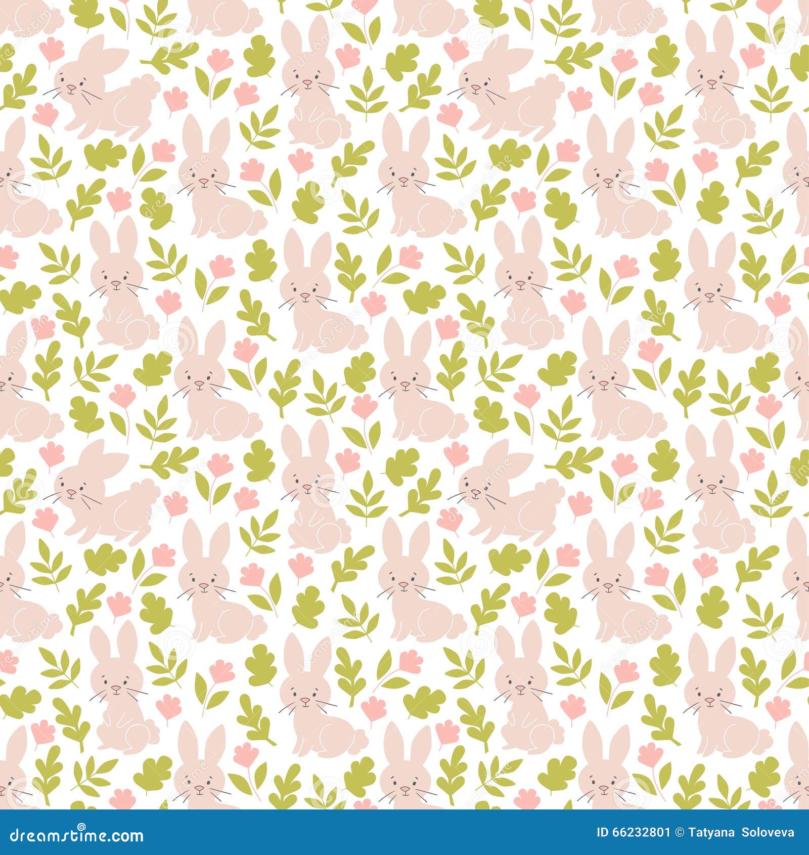 Bunny seamless pattern stock illustration. Illustration of wildlife ...