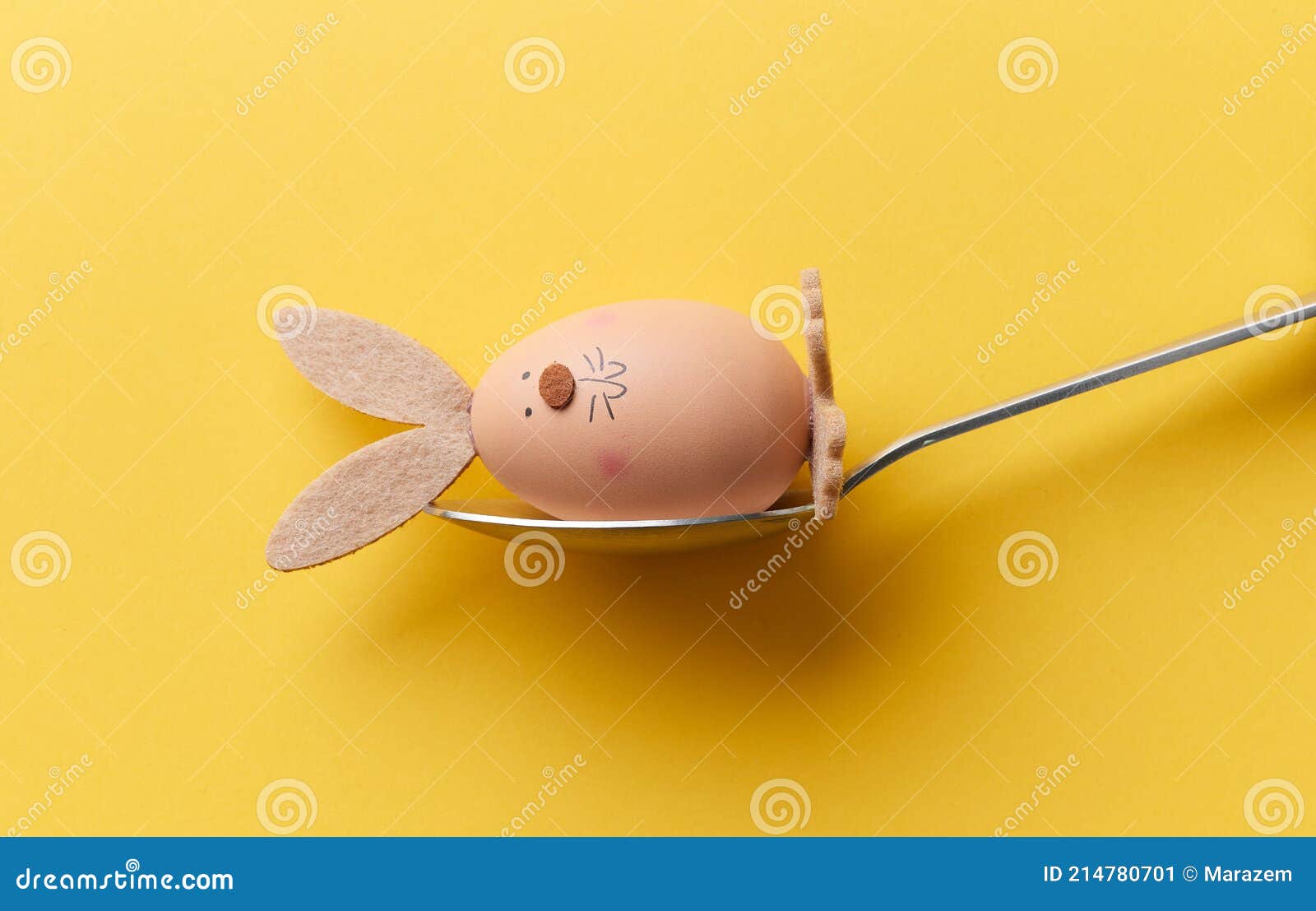 Bunny Shaped Easter Egg in a Spoon Stock Image - Image of child ...