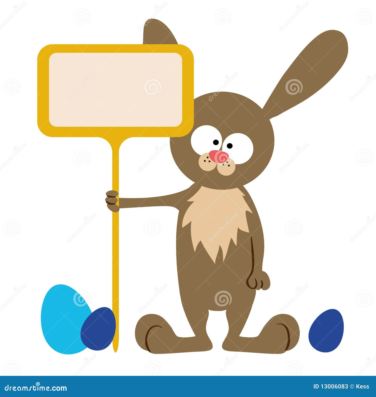 Bunny with signboard stock vector. Illustration of rabbit - 13006083