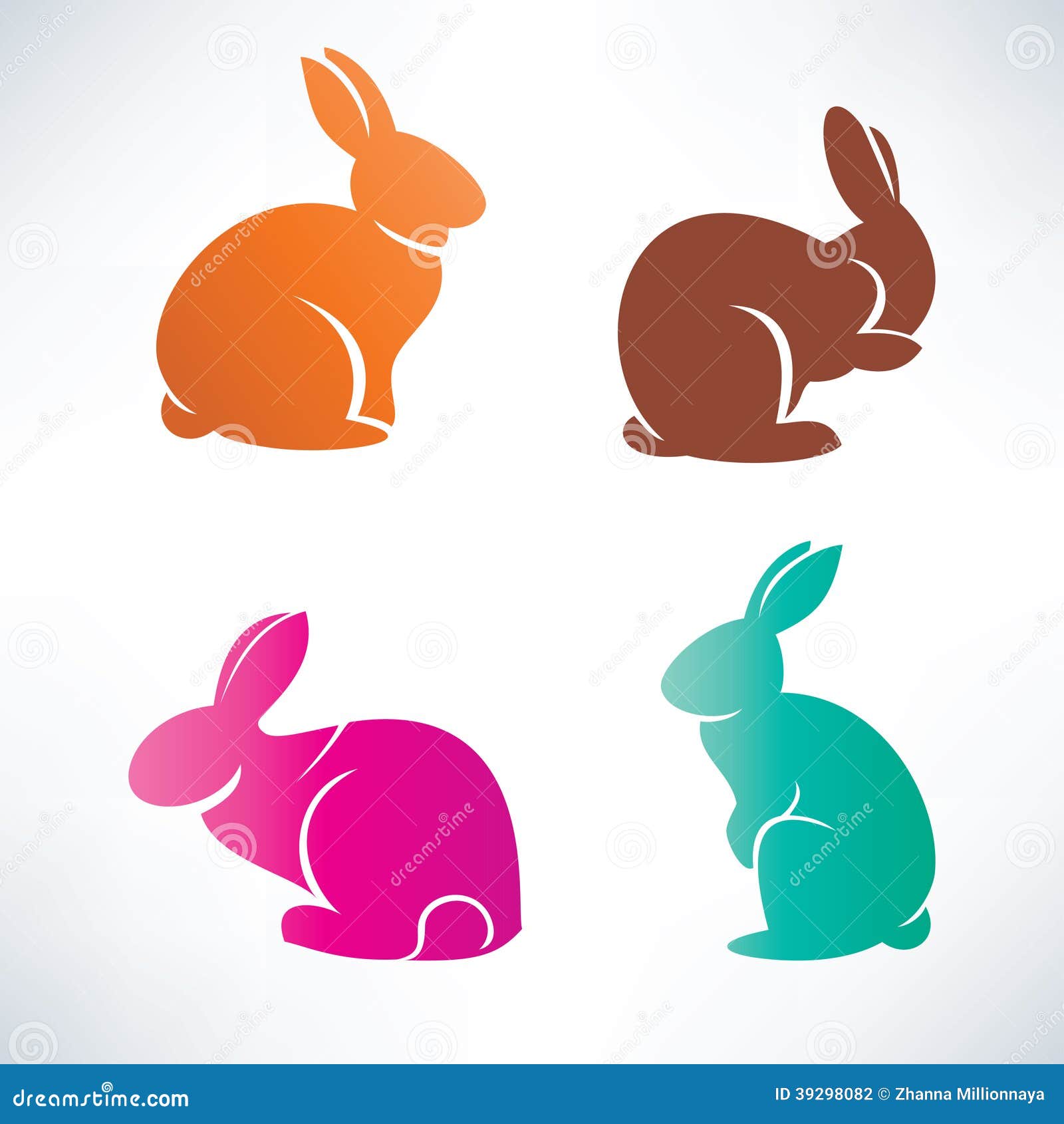 Bunny Pet Silhouette. Hare Vector Cute Rabbit In Cartoon Style ...