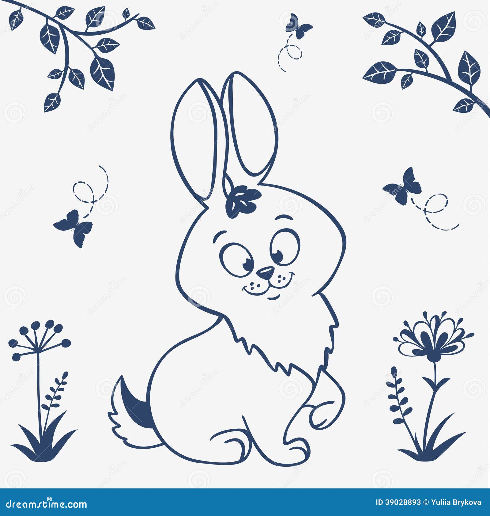 Bunny silhouette stock illustration. Illustration of silhouette - 39028893