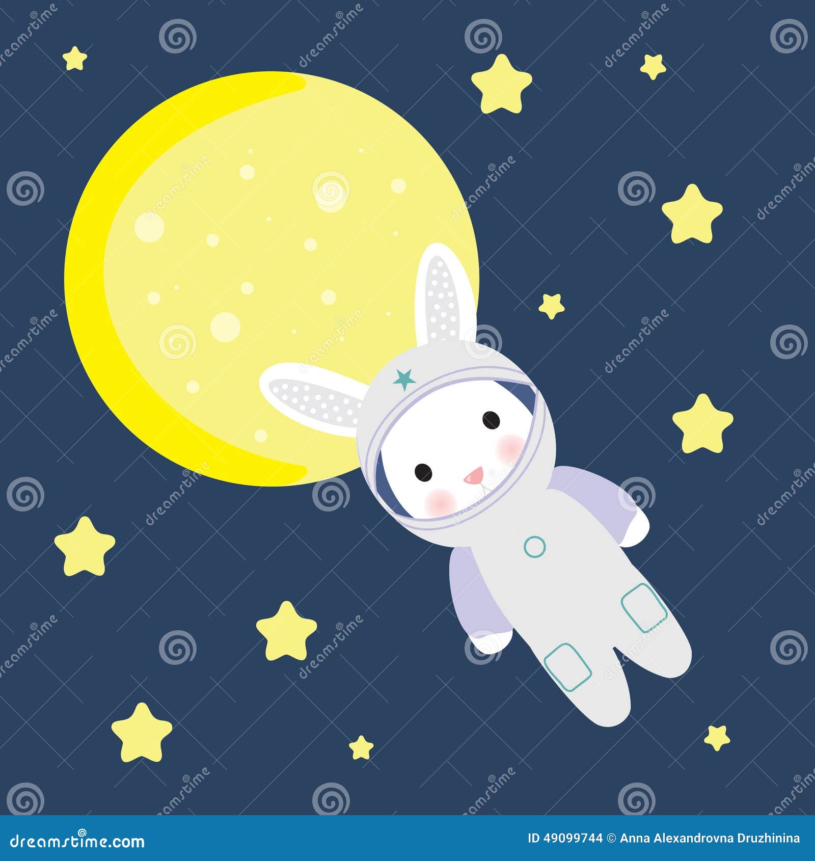 Bunny in Space stock illustration. Illustration of taking - 49099744
