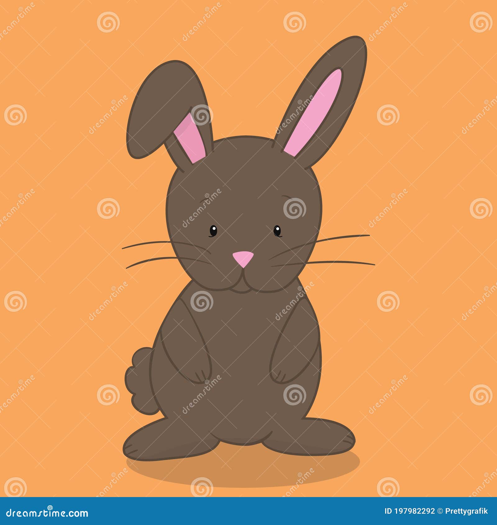 Bunny Standing Dark Brown 08 Stock Vector - Illustration of vector ...