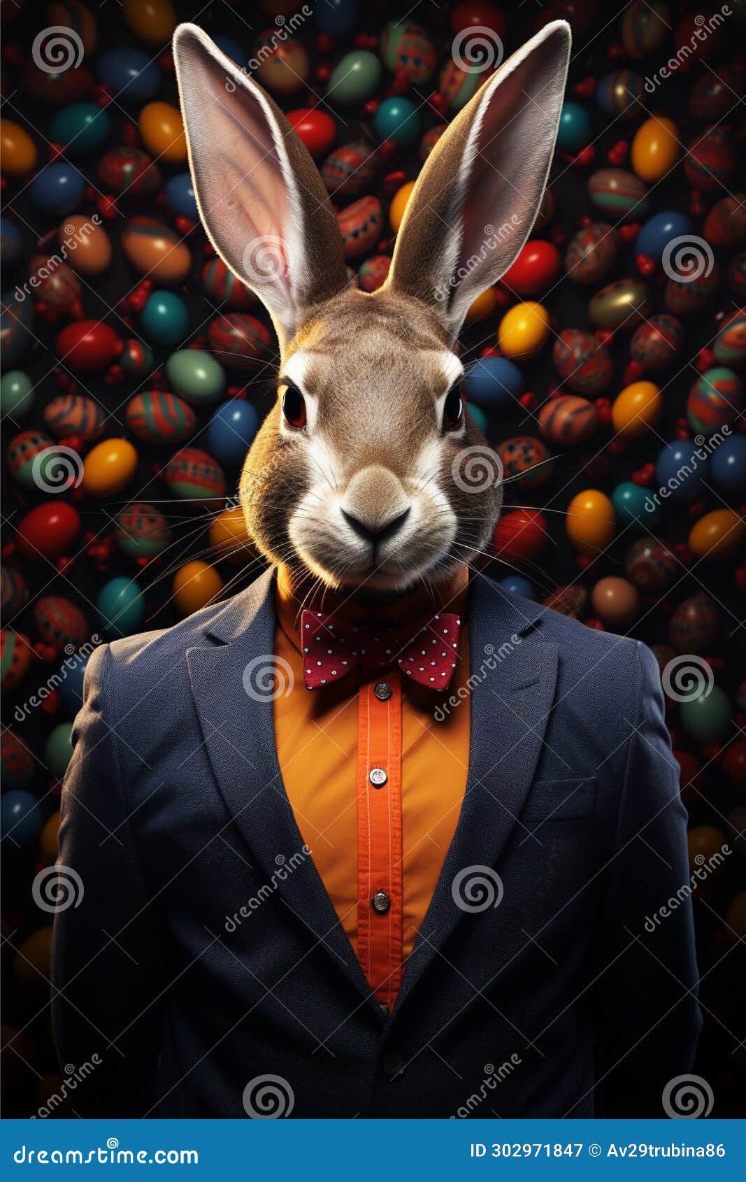 Bunny in a suit stock illustration. Illustration of character - 302971847