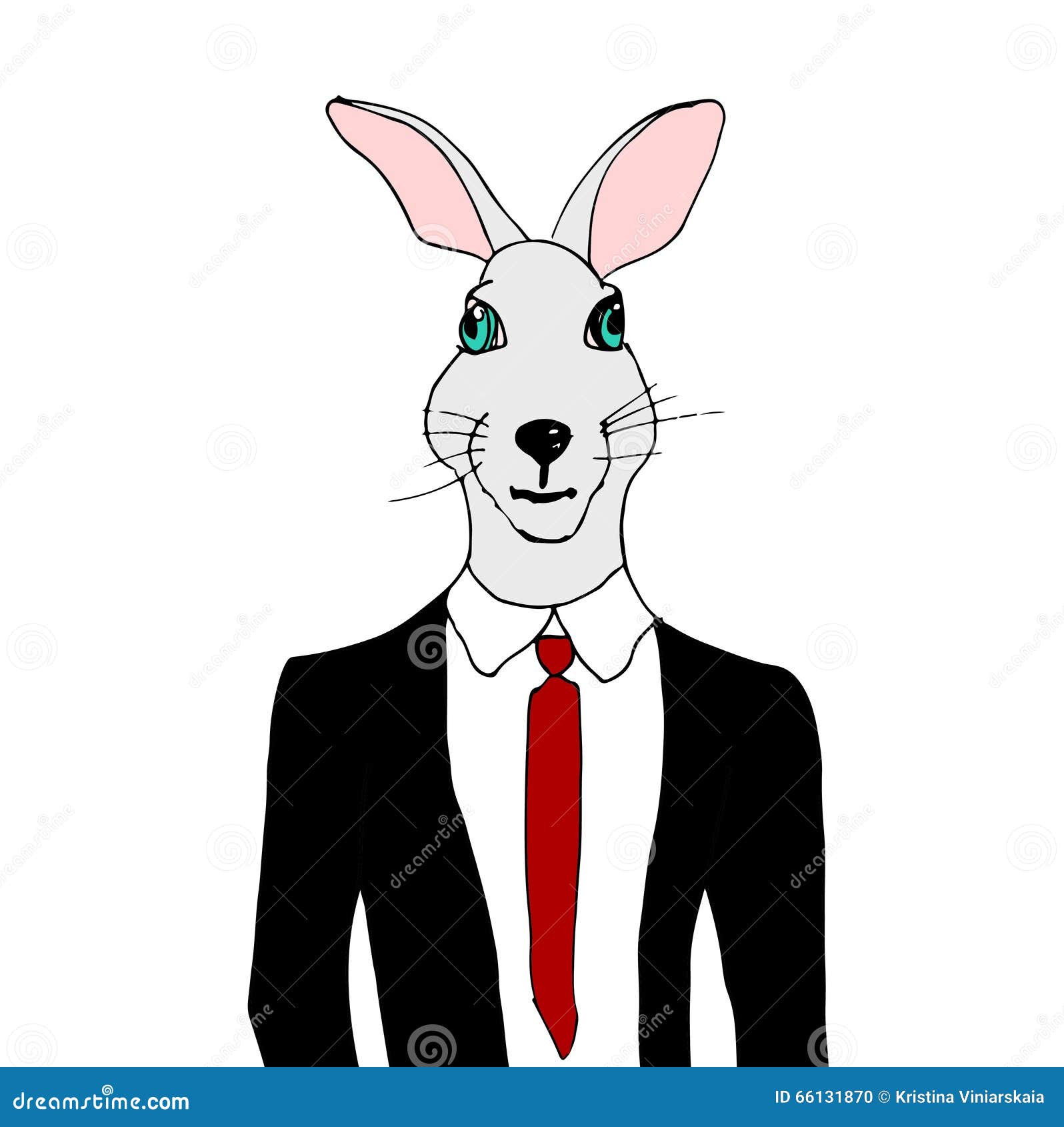 Bunny in a suit stock vector. Illustration of head, poster - 66131870