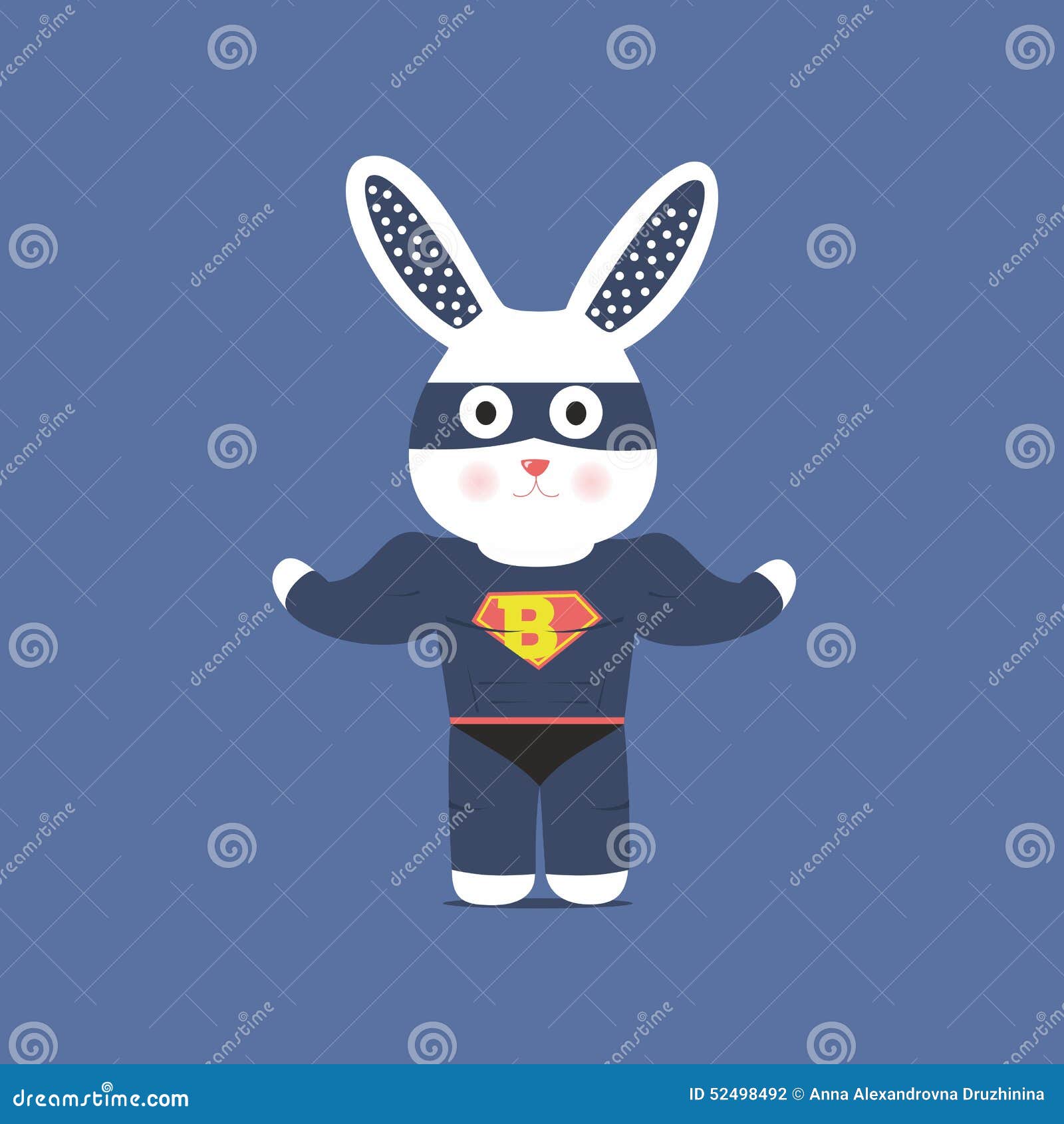 Bunny Superman stock illustration. Illustration of hare - 52498492