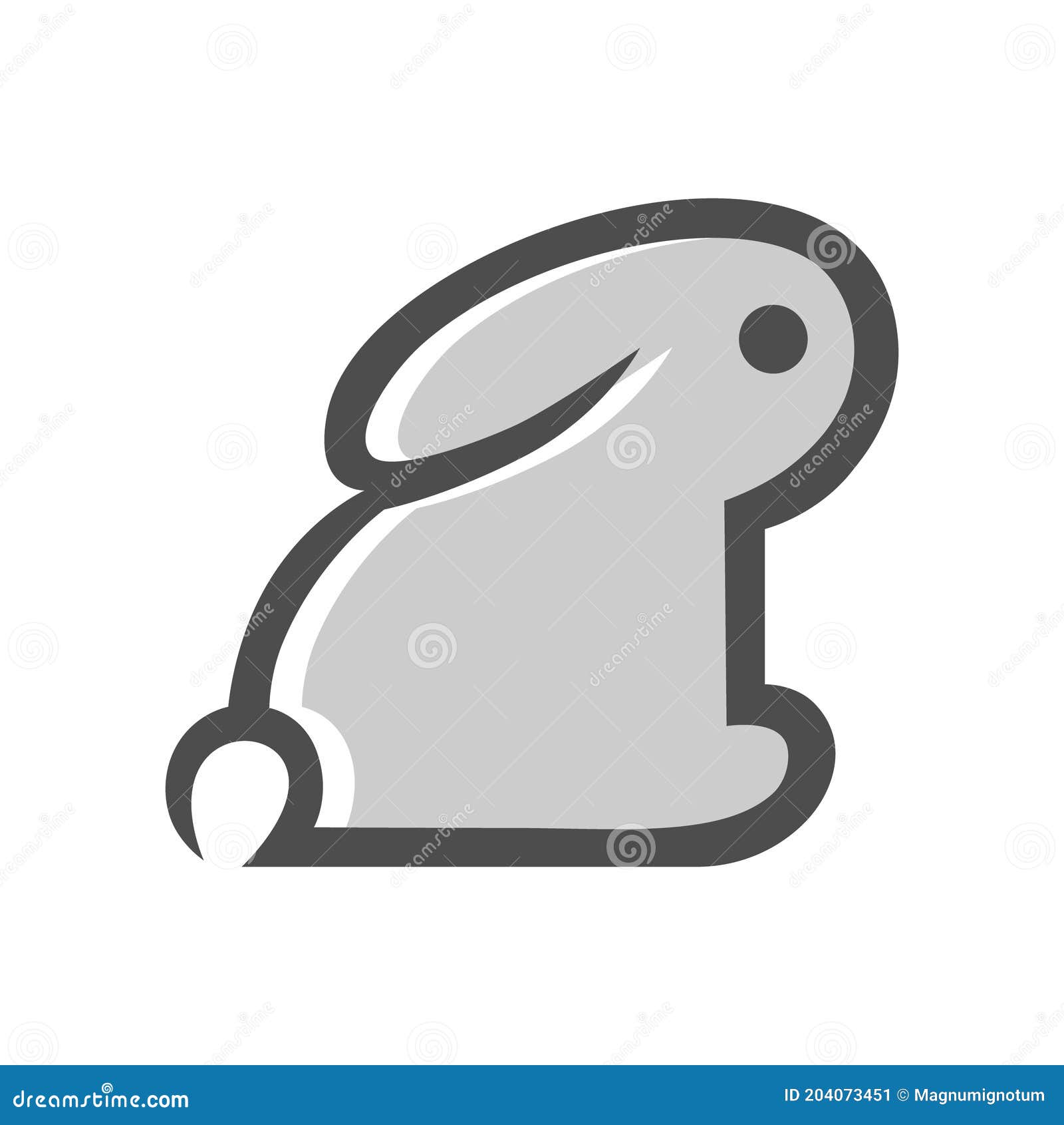 Bunny Symbol on White Backdrop Stock Vector - Illustration of icon ...