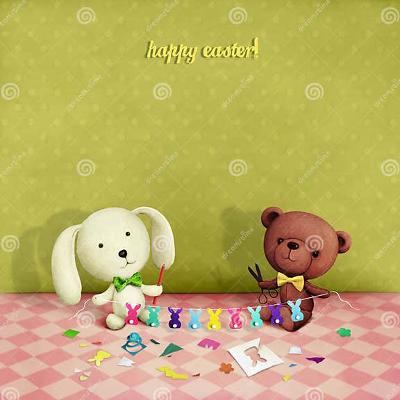 Bunny and Teddy stock illustration. Illustration of teddy - 84297148