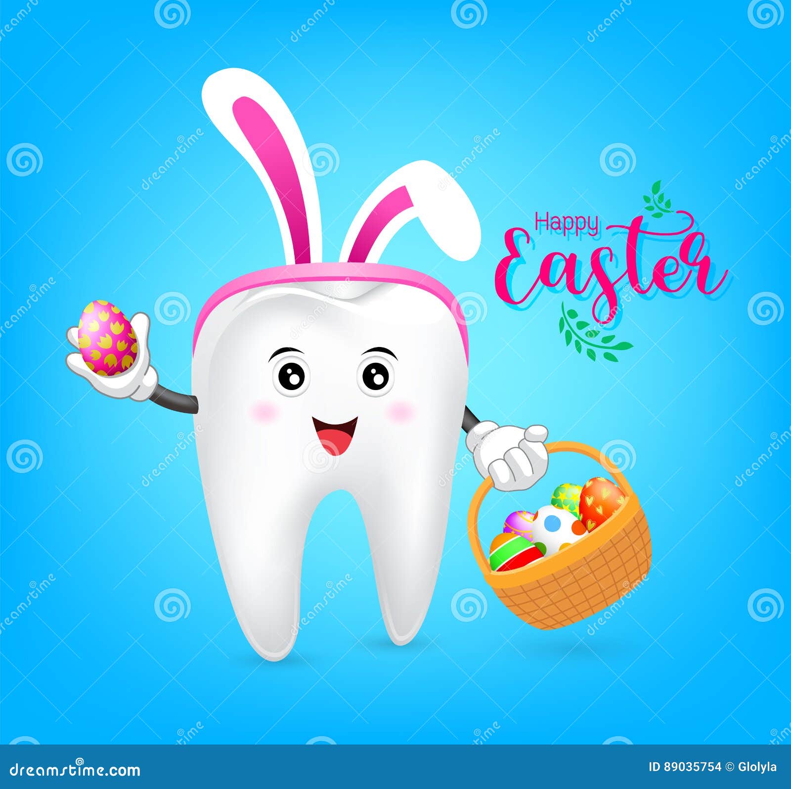 Bunny tooth character stock vector. Illustration of care - 89035754