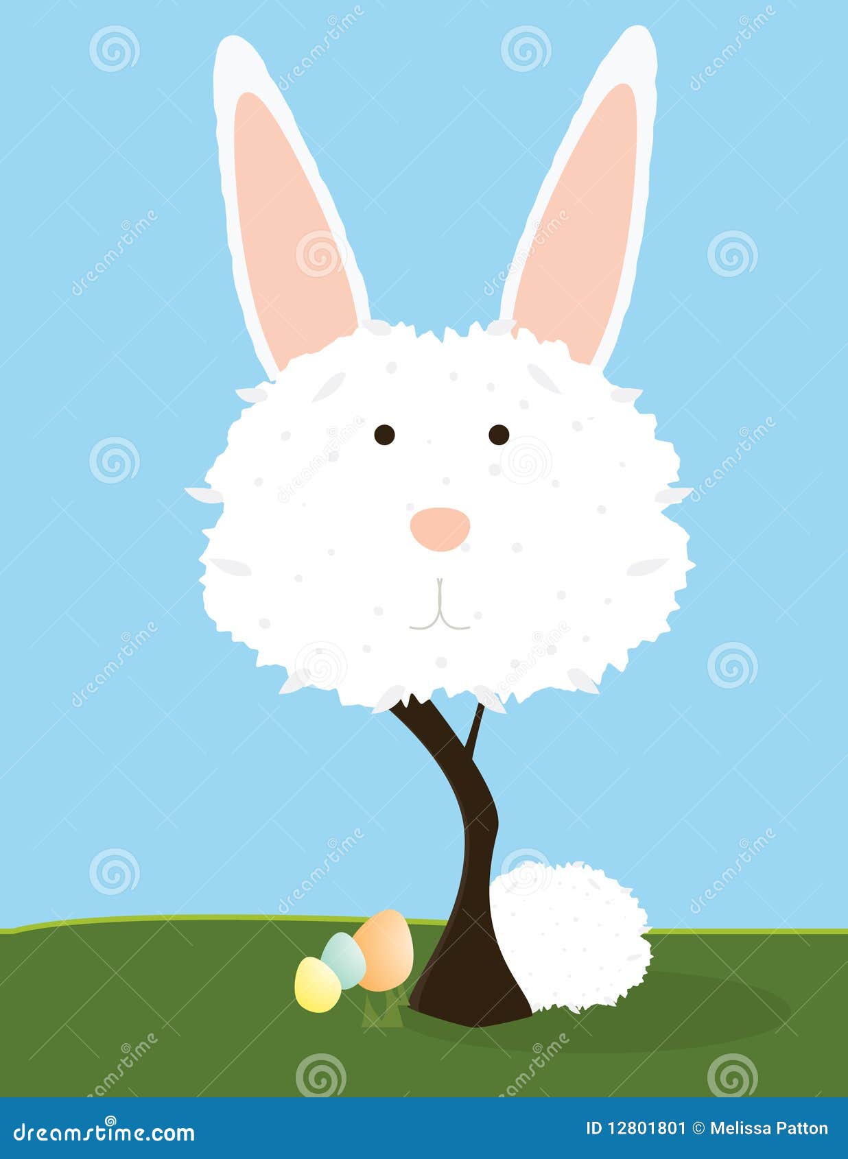 Bunny tree stock vector. Illustration of rabbit, bunny - 12801801