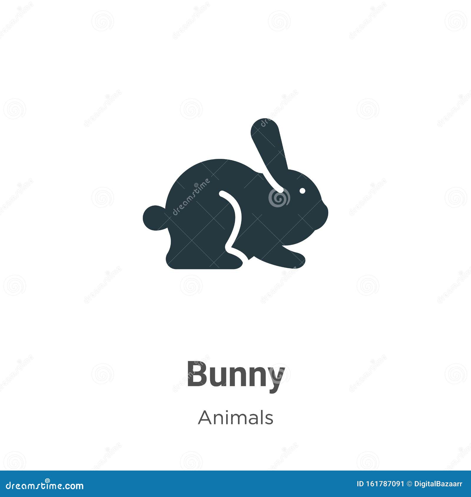 Bunny Vector Icon on White Background. Flat Vector Bunny Icon Symbol ...