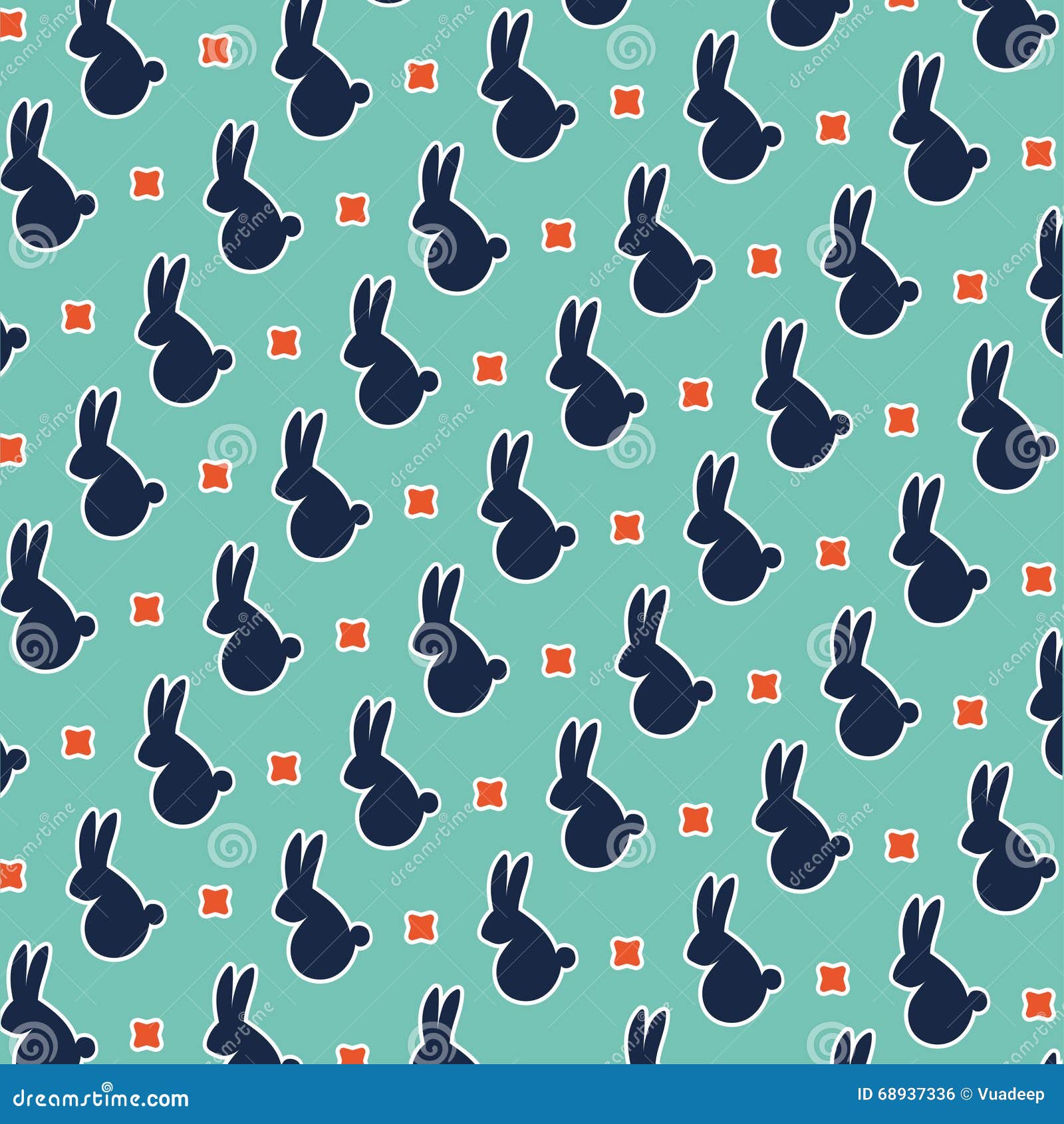 Bunny Vector Seamless Pattern Stock Vector - Illustration of design ...