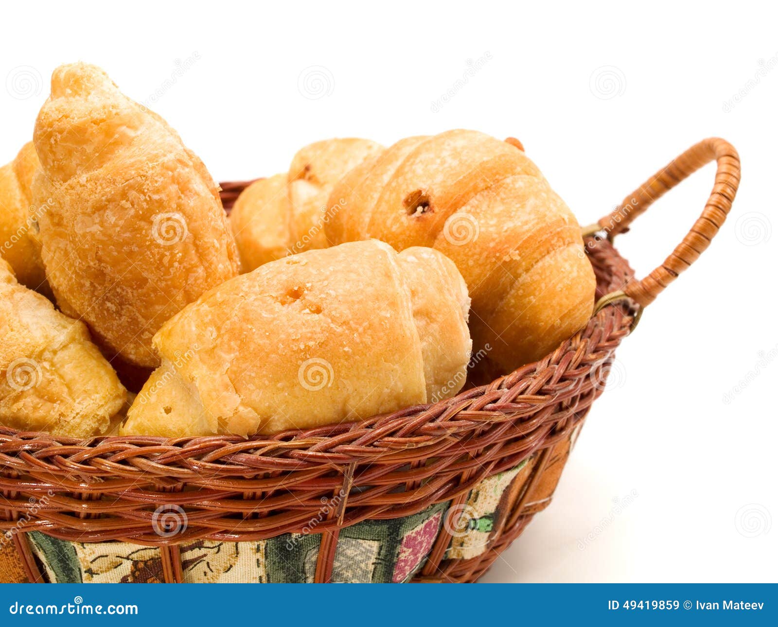 Buns in Basket stock image. Image of croissant, closeup - 49419859