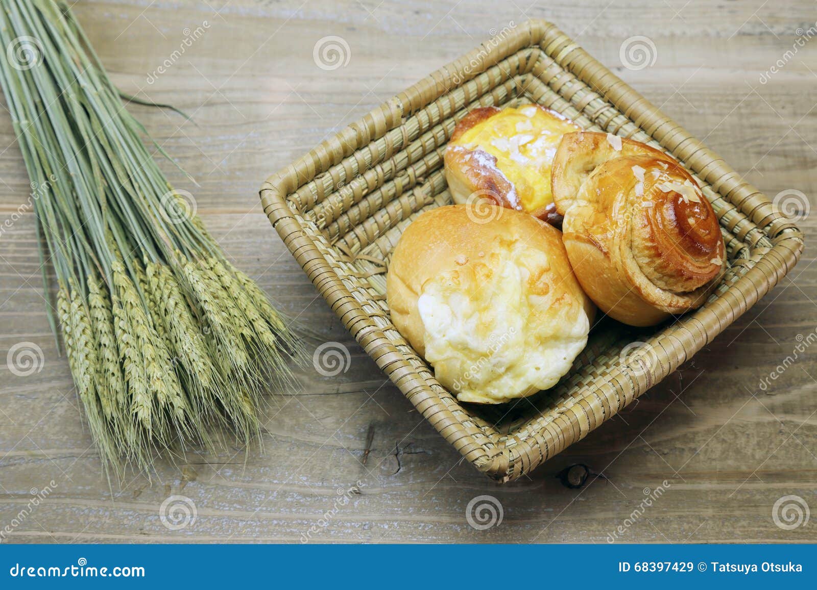 Buns in a basket stock image. Image of grain, ingredient - 68397429