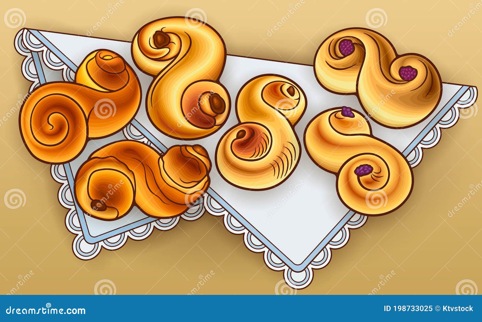 Buns Hand Drawn Vector Doodles Illustration Stock Illustration ...