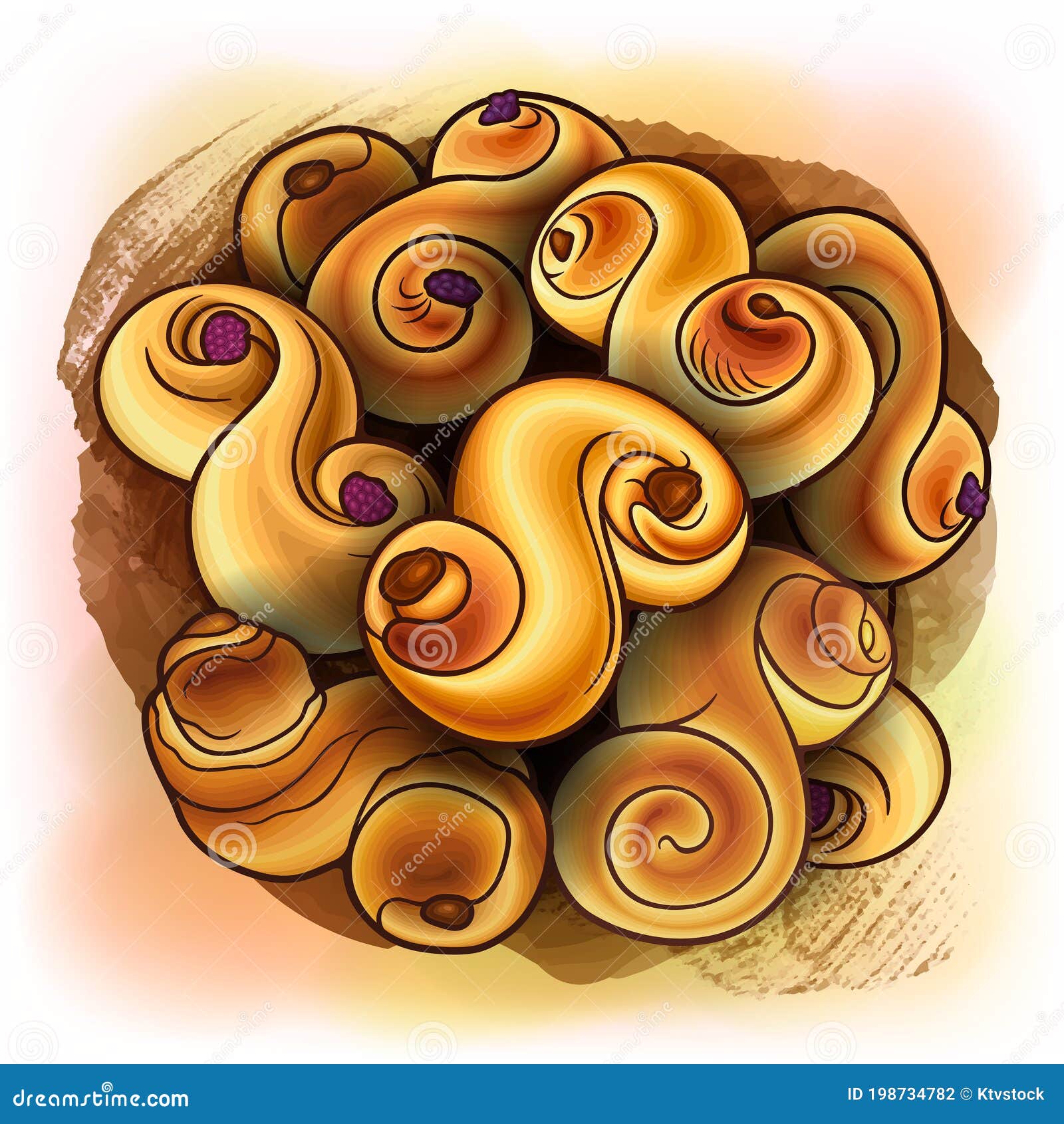 Buns Hand Drawn Vector Doodles Illustration Stock Illustration ...