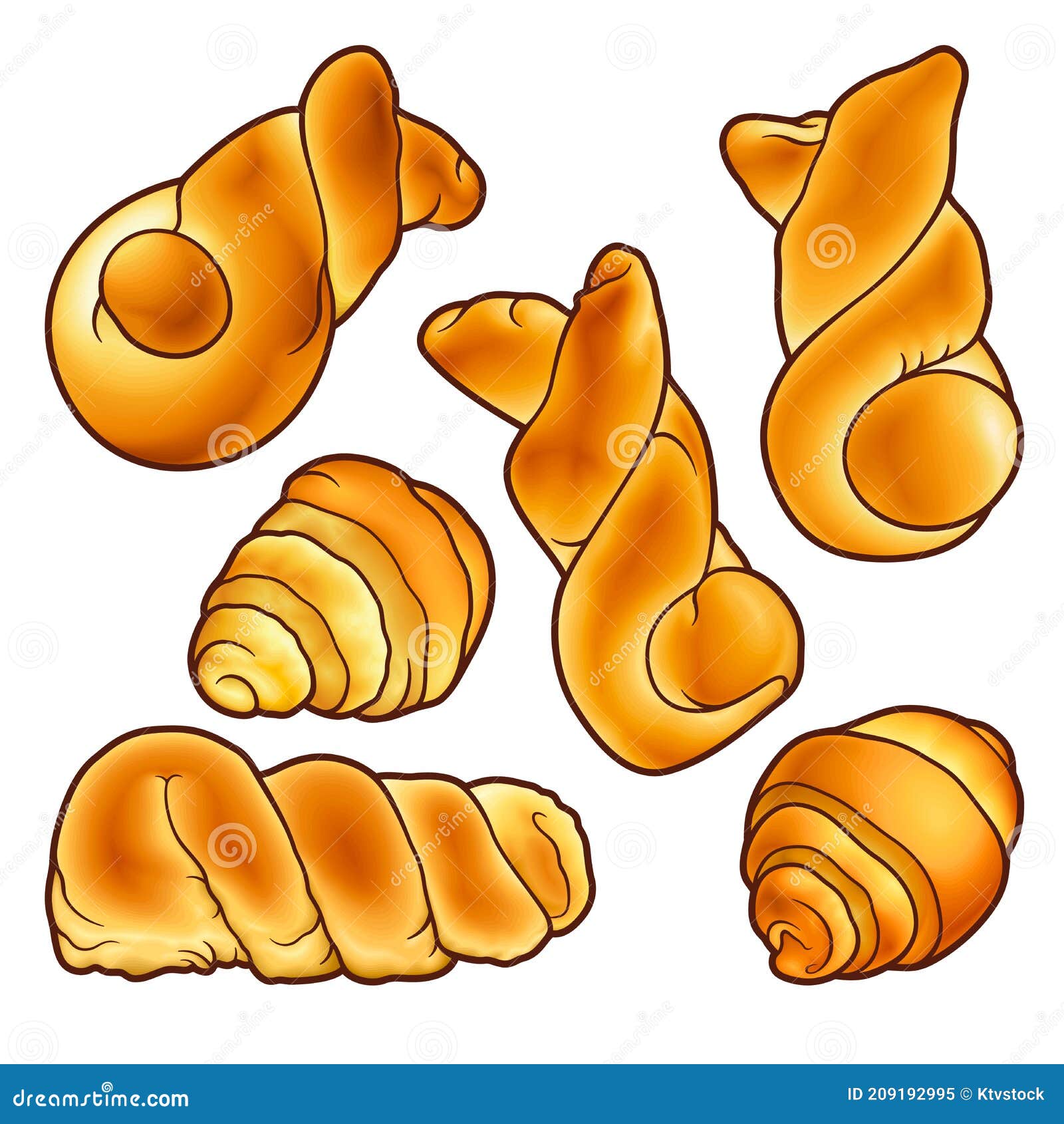 Buns Hand Drawn Vector Doodles Set. Bake Shop Elements and Objects ...