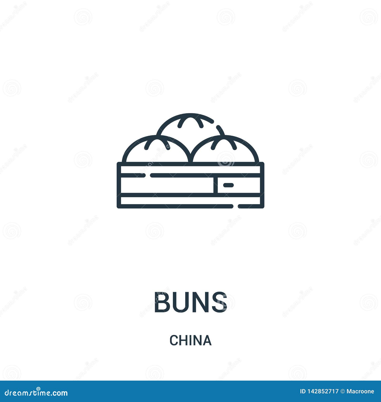 Buns Icon Vector from China Collection. Thin Line Buns Outline Icon ...