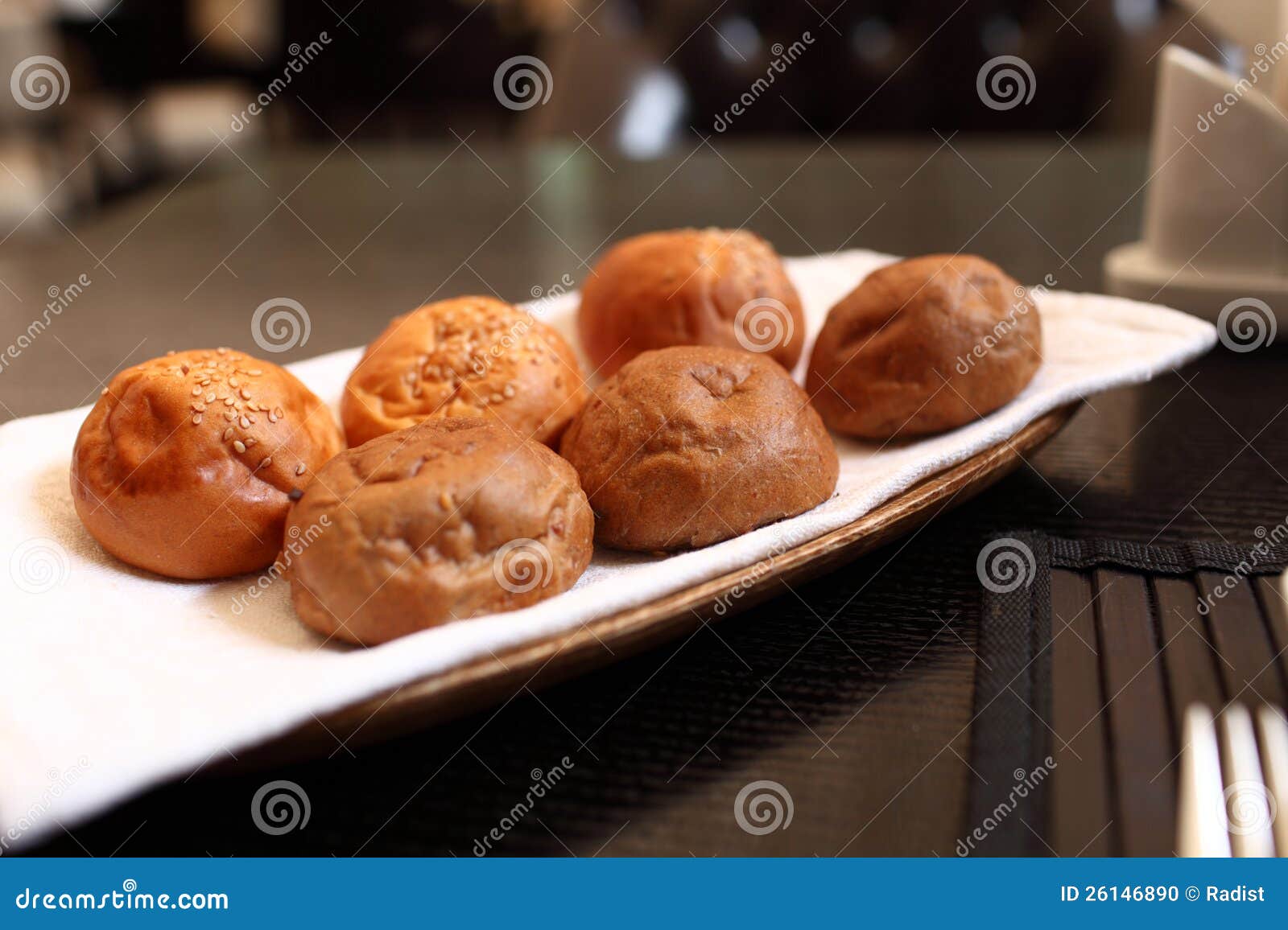 Buns on plate stock photo. Image of breakfast, round - 26146890