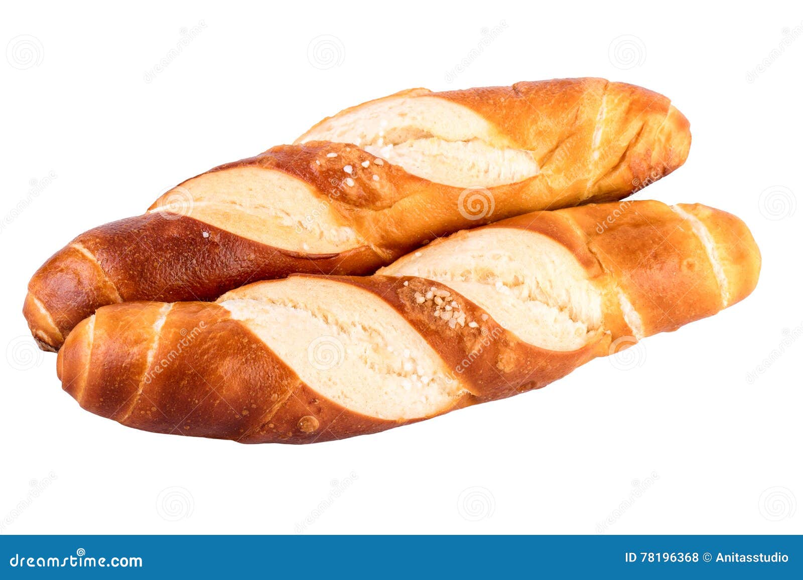 Buns Rolls Lye Rolls Typical German Bread Isolated on White Stock Photo ...
