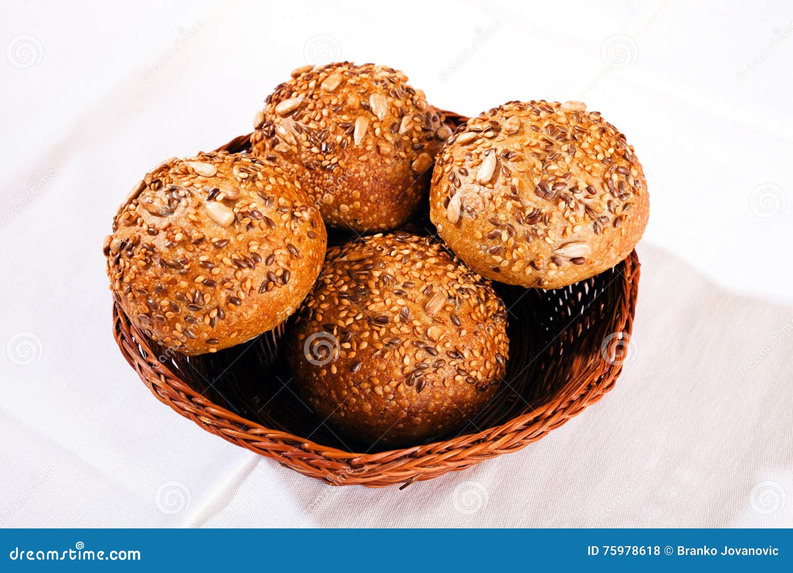 Buns with seeds stock photo. Image of lunch, nutrition - 75978618