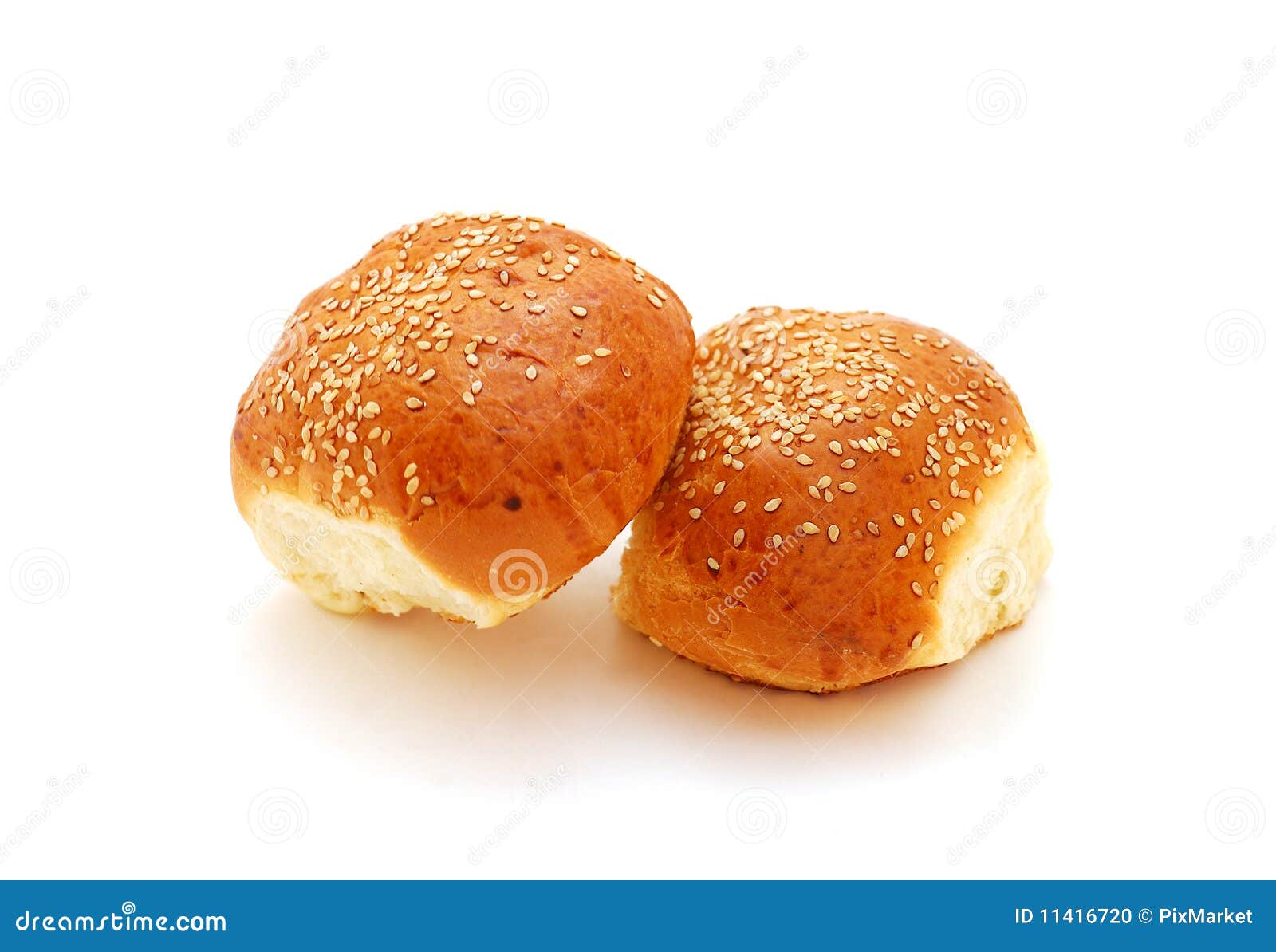 Buns with sesame stock photo. Image of white, breakfast - 11416720