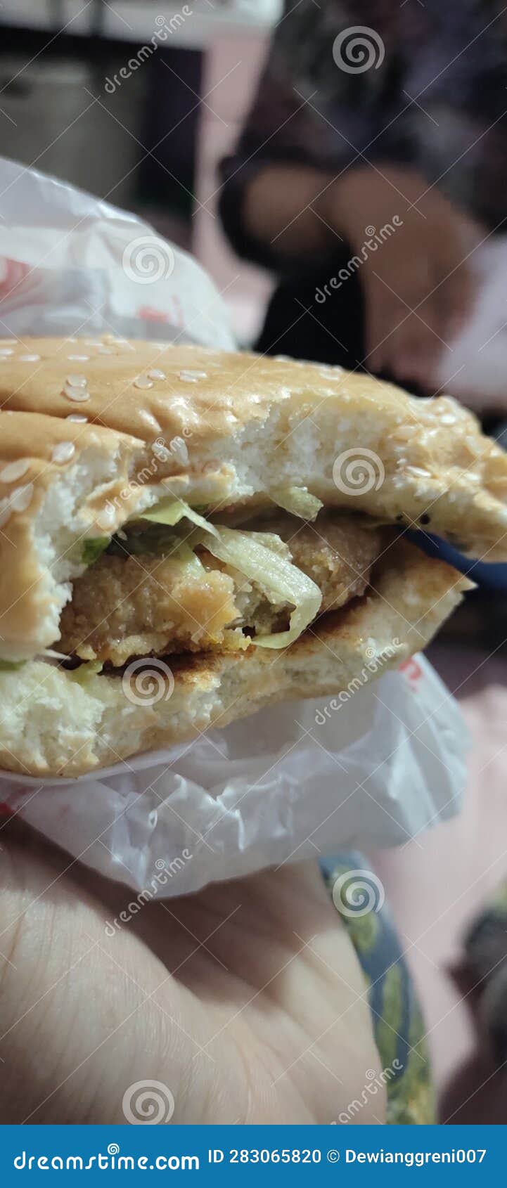 Buns with Various Fillings in the Middle, Burgers Stock Photo - Image ...