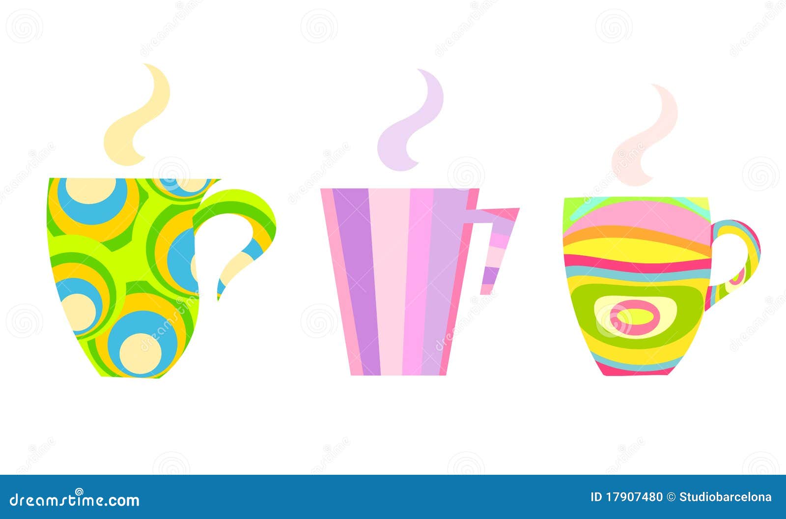 Bunte Becher vektor abbildung. Illustration von kakao - 17907480